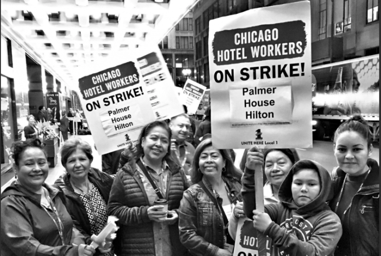 Chicago Hotel Employees Go On Strike Demanding Year Long Health