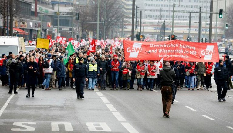 German trade unions hold warning strike against delay in wage ...