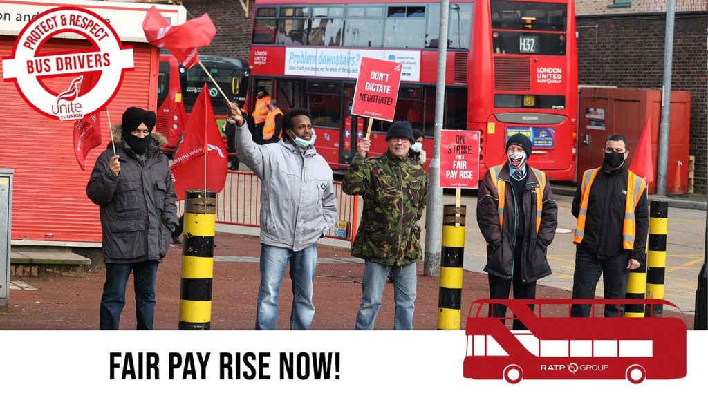 London bus drivers go on strike protesting pay cuts : Peoples Dispatch