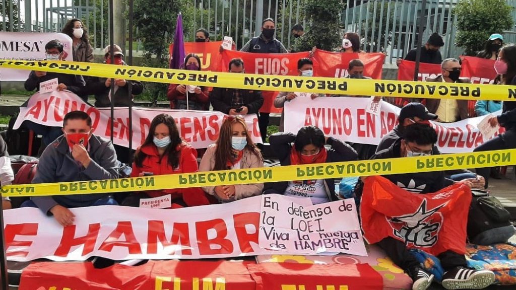 Ecuadorian teachers on hunger strike to demand implementation of ...