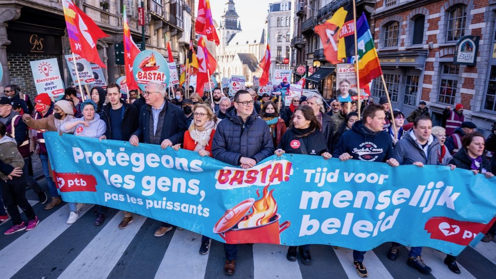 Workers Party of Belgium holds massive protest against high energy ...