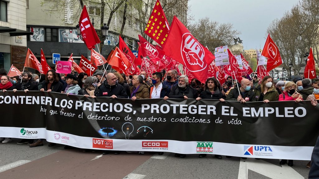 Working class sections across Spain protest cost of living crisis ...