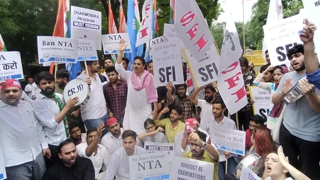 Indian students and youth protest corruption in entrance exams ...